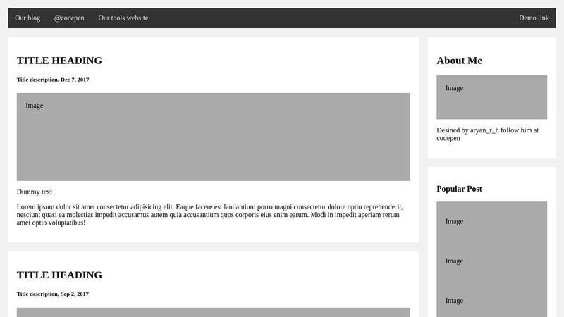 Responsive CSS layout