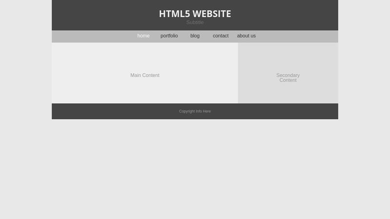 HTML5 Barebones Website Layout