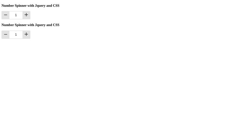 Number Spinner using Jquery