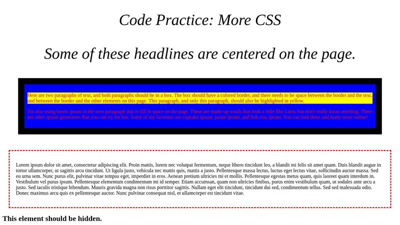 Code Practice: More CSS