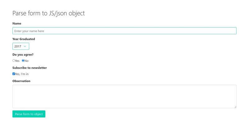 Form to object with raw/vanilla JS