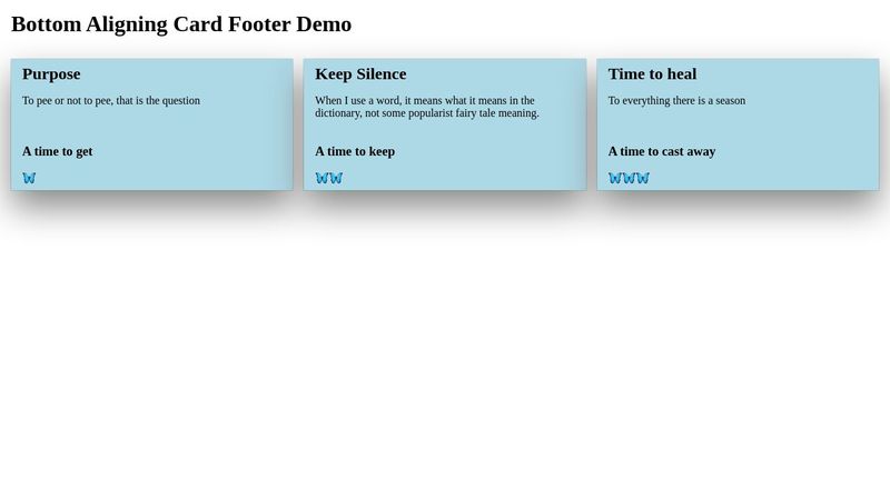Bottom Aligning Card Footer Demo