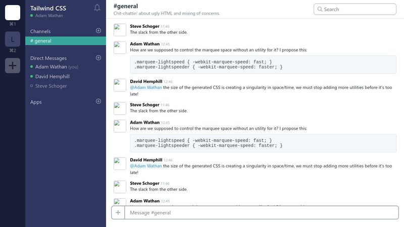 Slack Clone with Tailwind CSS