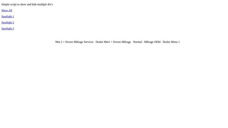 show hide multiple div elements