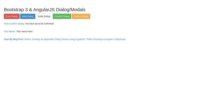AngularJS BootStrap 3 Modal Dialogs