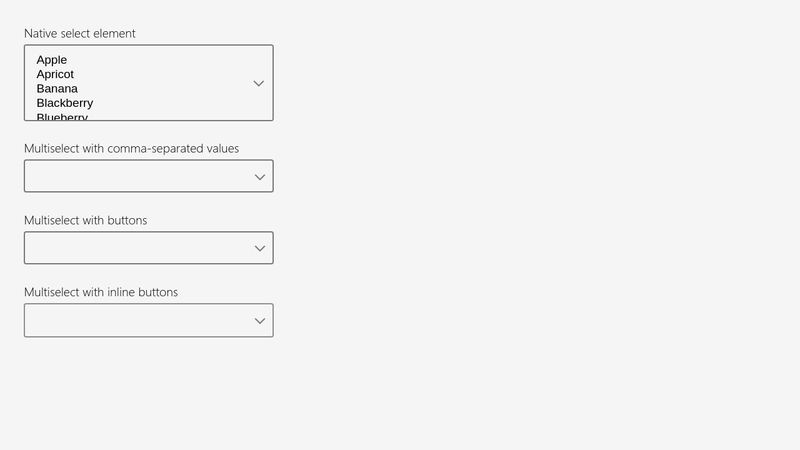 Multiselect combobox variantions