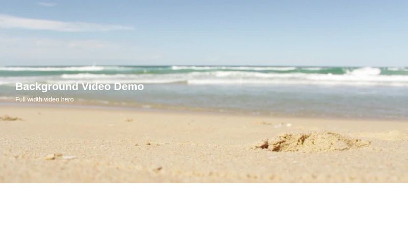 Responsive HTML5 Background Video Demo