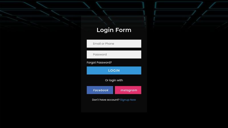 Transparent Login Form in HTML CSS