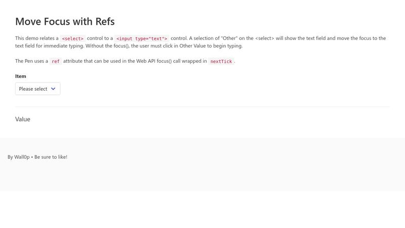 Vue Move Focus with Refs