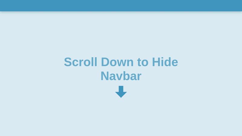Hide Navbar On Scroll Down 