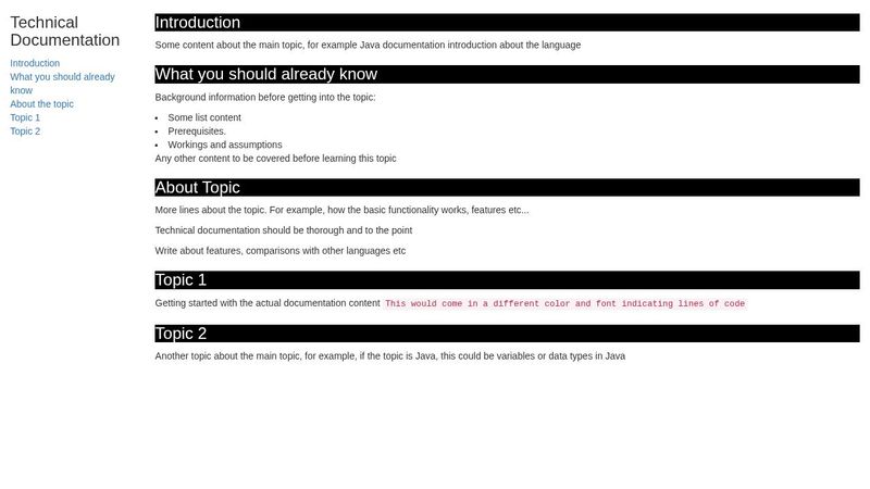#2 Technical Documentation Page (HTML)