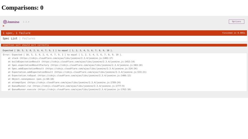 Visualized Algo: Insertion Sort Exercise