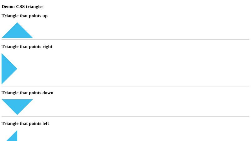 Demo: CSS triangles