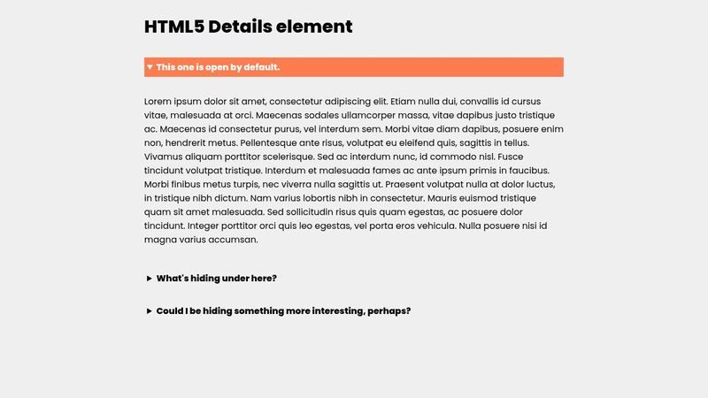 HTML5 Details element