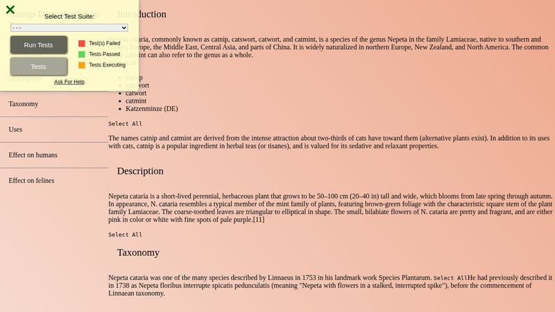 Fork Me! FCC: Catnip Documentation Page