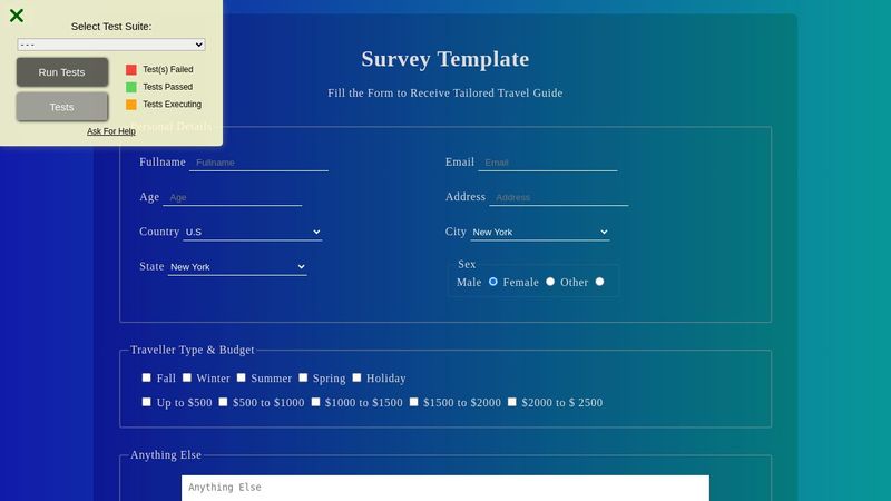 Survey Form Template