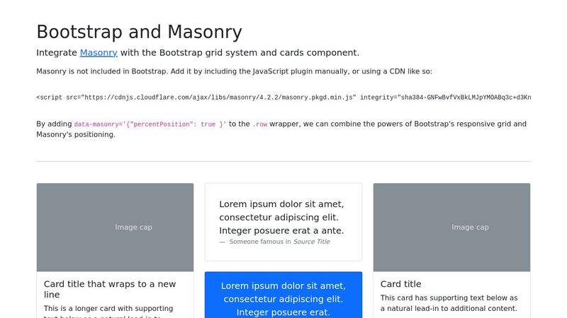 BOOTSTRAP 5 MASONRY