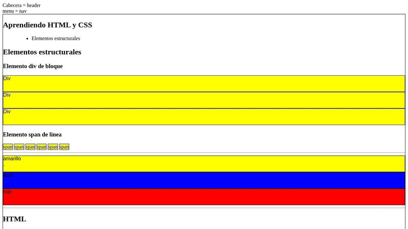 Aprendiendo HTML y CSS