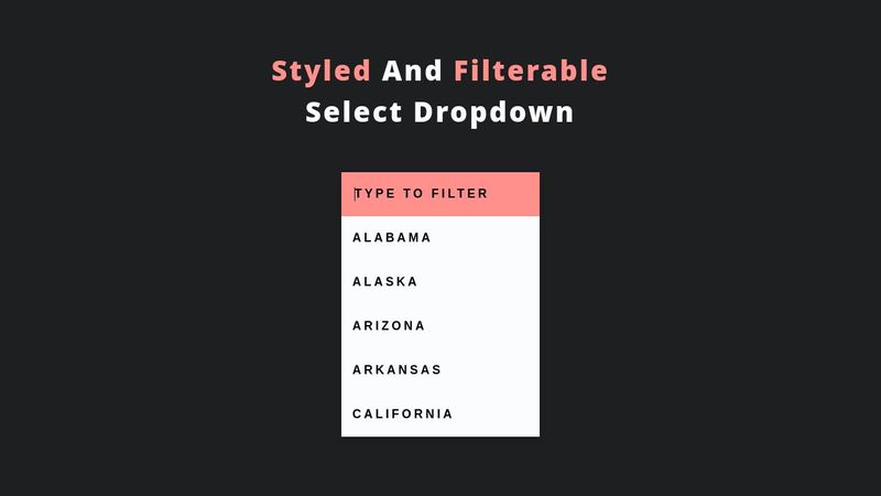 CSS styled and filterable select dropdown