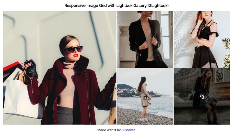 Responsive Image Grid with Lightbox Gallery (GLightbox)