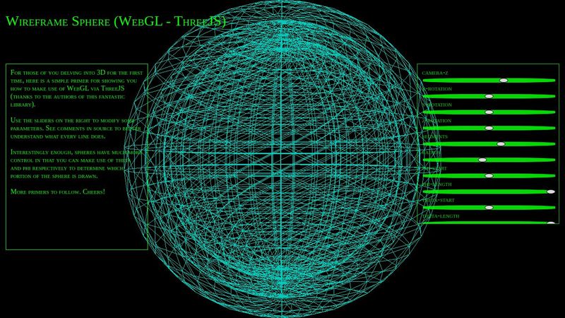 Wireframe Sphere (WebGL ThreeJS)