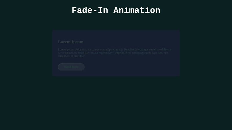 Fade in Animation