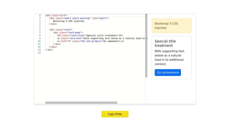 Monaco Editor — HTML Live Preview