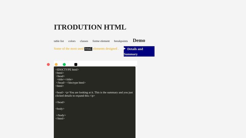Web Page tutorial