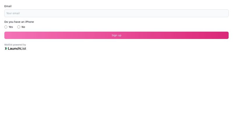 Custom form with radio - waitlist example - LaunchList