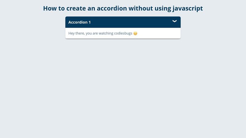 How to create an accordion without using JavaScript