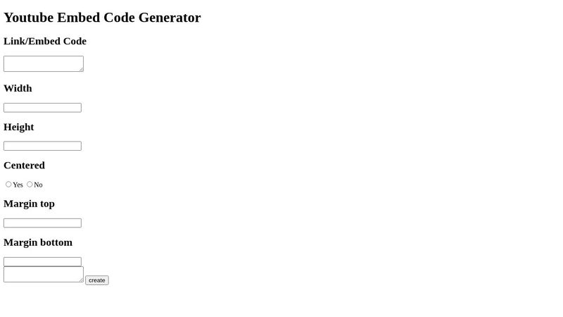 Youtube Embed Code Generator
