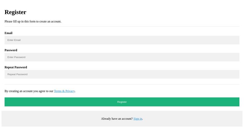 02 Hands-on Activity 1 - ARG - Email Registration Form