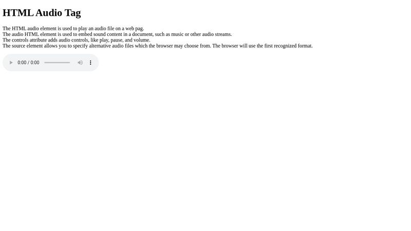 HTML - Audio