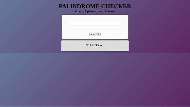 palindrome checker