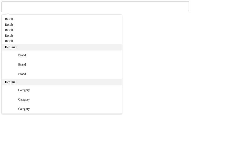 Autosuggestion Plain HTML+CSS