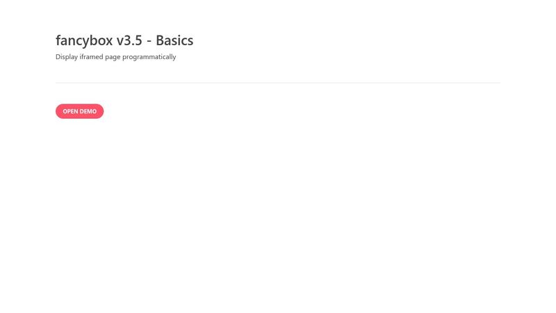 fancybox v3.5 - Basics