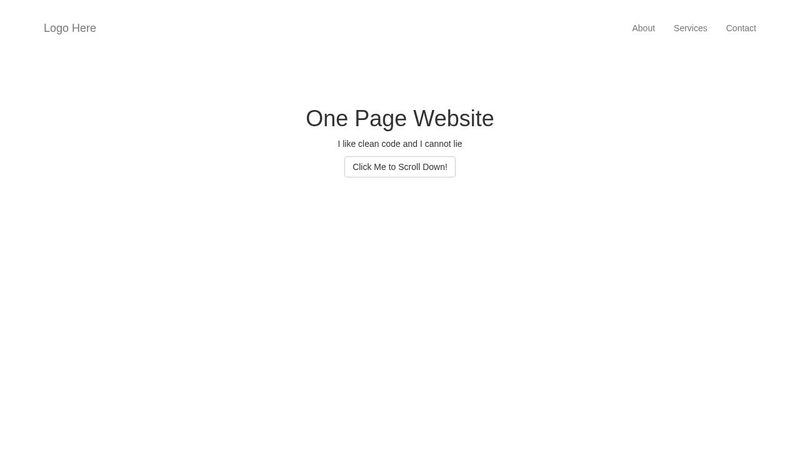 one page bootstrap template