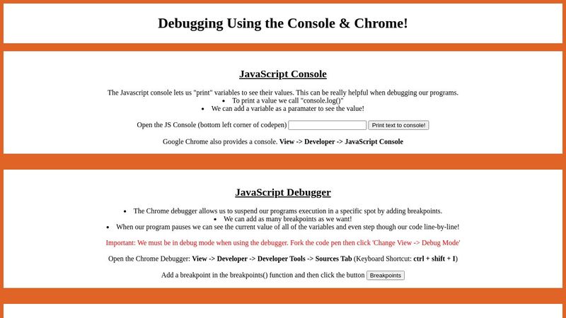 Debugging in JavaScript