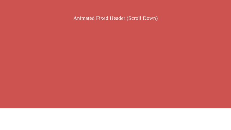 Animated Fixed Header (Scroll Down)