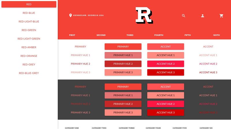 Angular Material, Theme (Red)