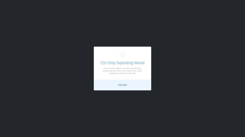 CSS Only Exploding Modal