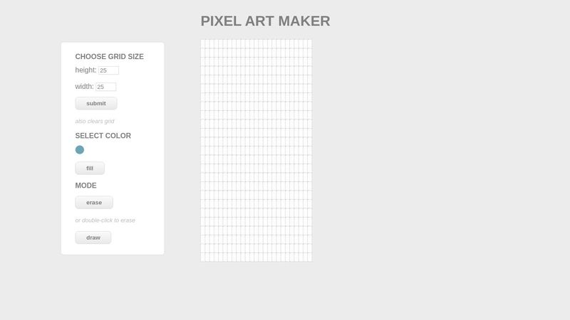 Udacity Pixel Art Maker (Vanilla JavaScript)