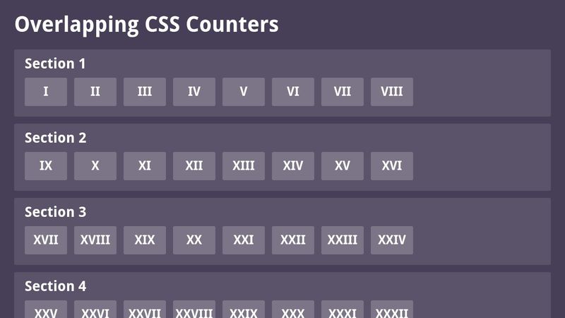 Overlapping CSS Counters