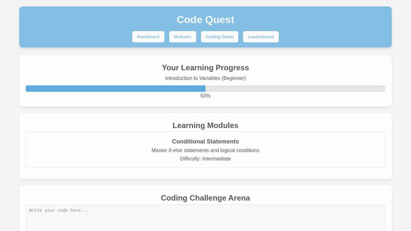 Interactive Coding Learning Platform