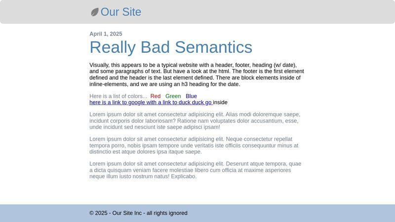 Really Bad Semantics