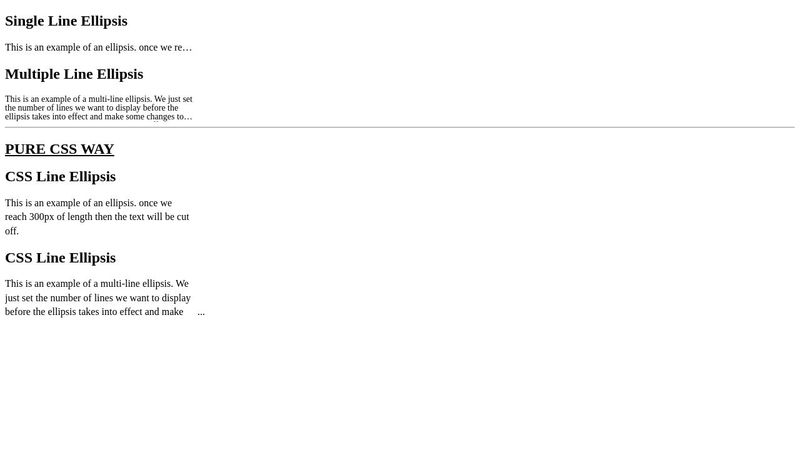 Multiple Line Ellipsis CSS Effect