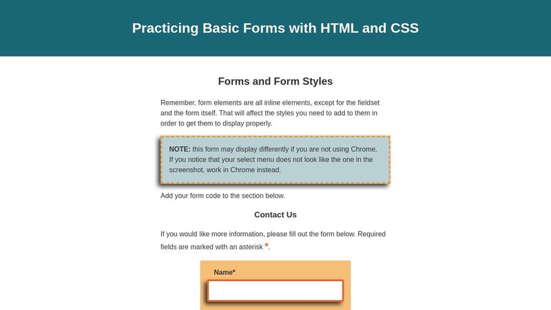 HTML Forms - STARTER - Complete
