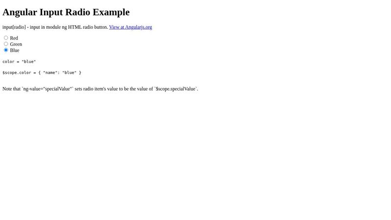 Angular Input Radio Example