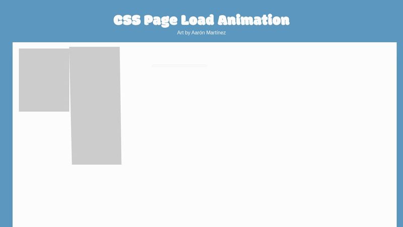 CSS Page Load Animation