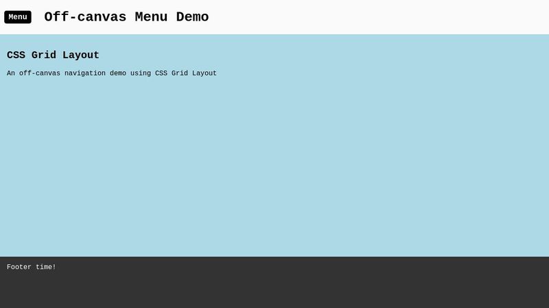 CSS Grid Layout - Off Canvas Navigation